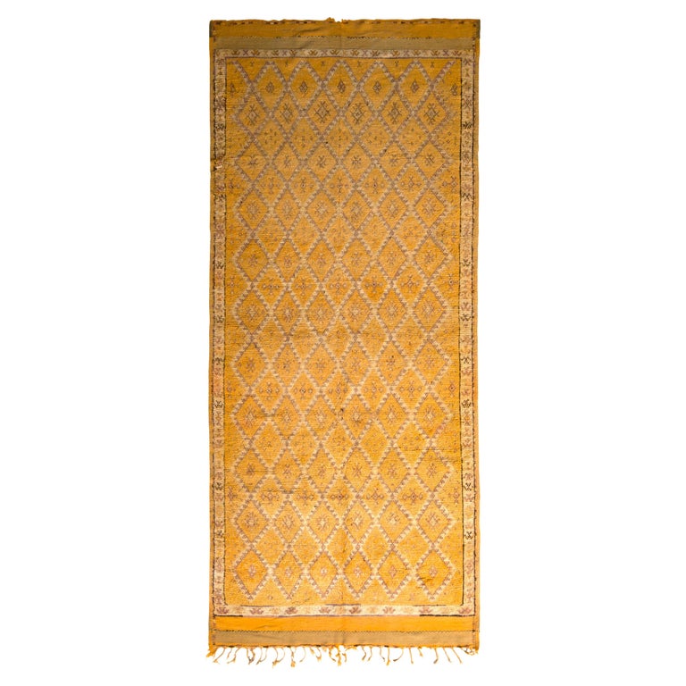 1950s Midcentury Berber Rug Gold Diamond Pattern Moroccan Rug by Rug ...