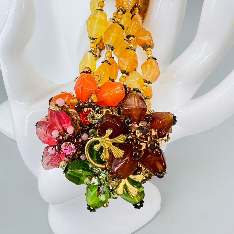 1950s, Miriam Haskell Mineral Jewel Parure Set Vintage Designer Costume ...