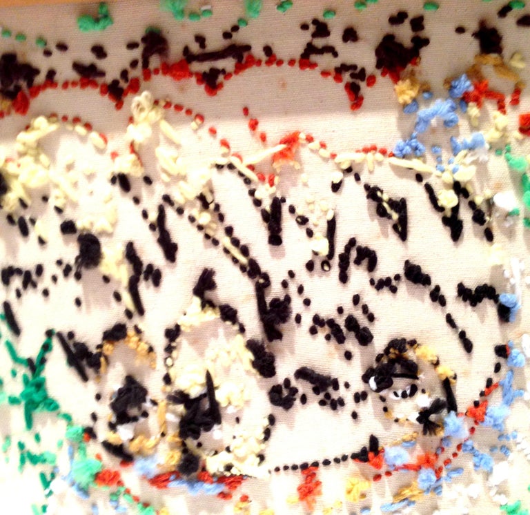 1950s Mixed-Media on Canvas Stitched Painting by Harold Laynor For Sale ...