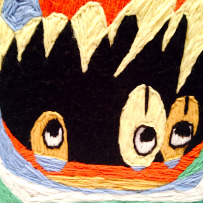 1950s Mixed-Media on Canvas Stitched Painting by Harold Laynor For Sale ...