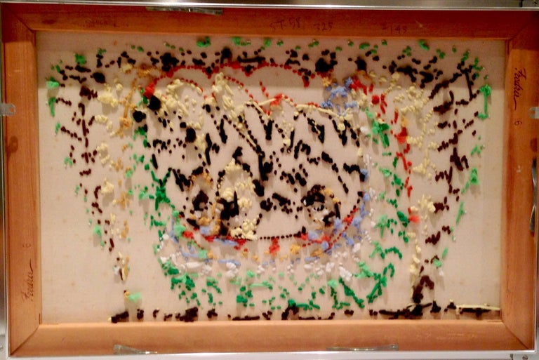 1950s Mixed-Media on Canvas Stitched Painting by Harold Laynor For Sale ...