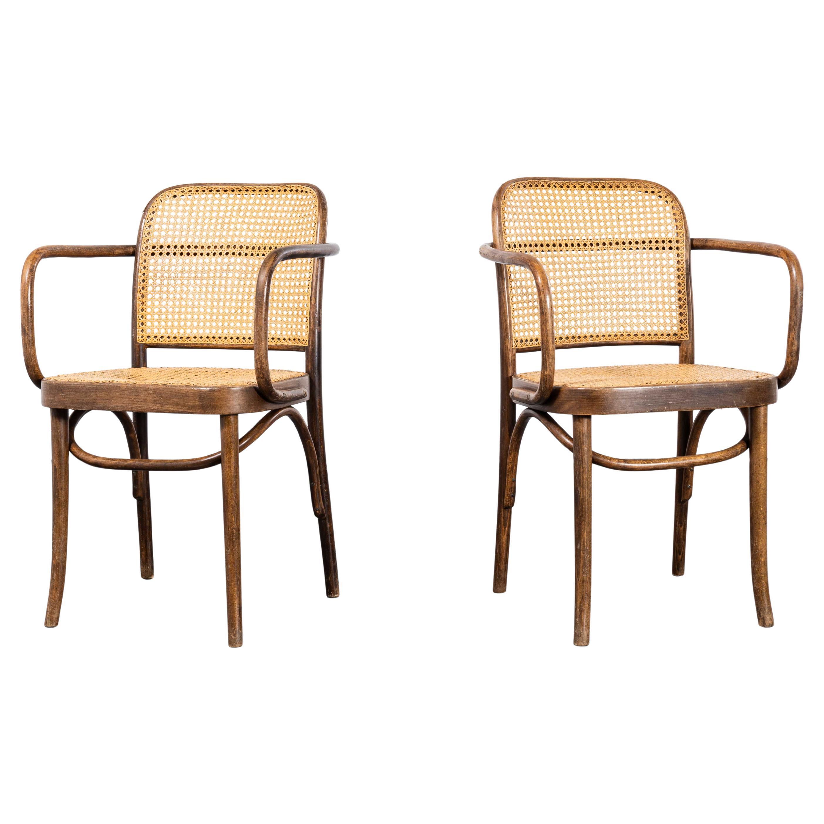 1950's Model A811 Bentwood Hooped Cane Dining Chairs - Pair at 1stDibs