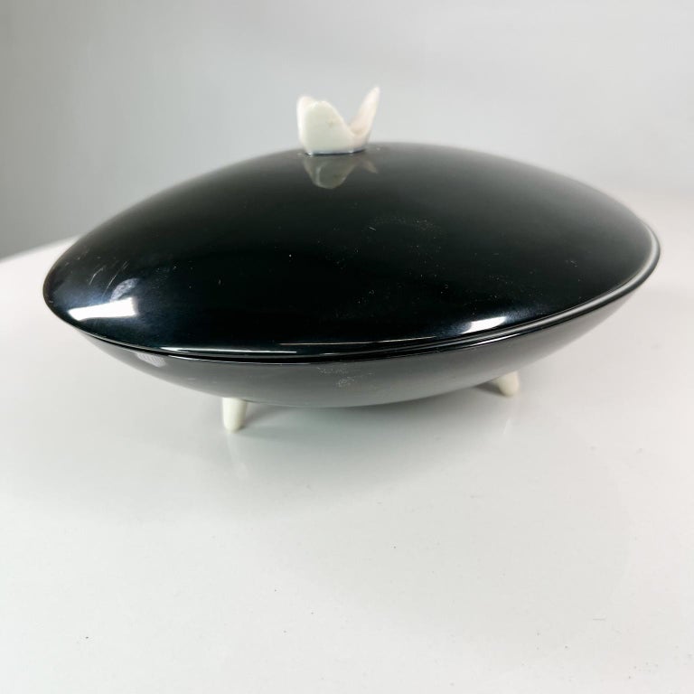 1950s Modernism Contours Art Ware Candy Dish Footed B and W Franciscan ...