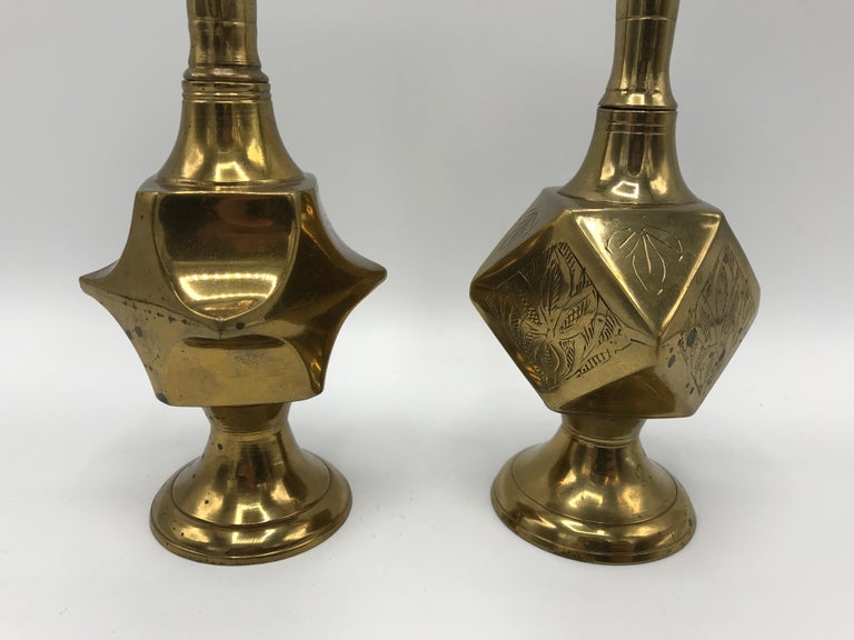 1950s Moroccan Brass Salt and Pepper Shaker Set, Pair For Sale at 1stDibs