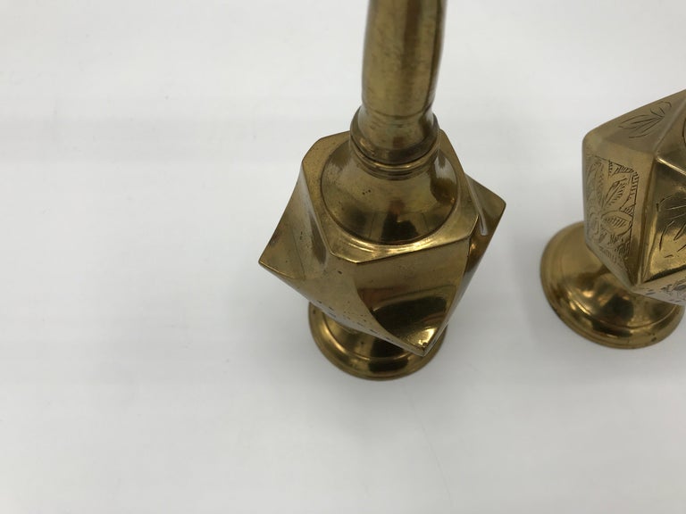 1950s Moroccan Brass Salt and Pepper Shaker Set, Pair For Sale at 1stDibs