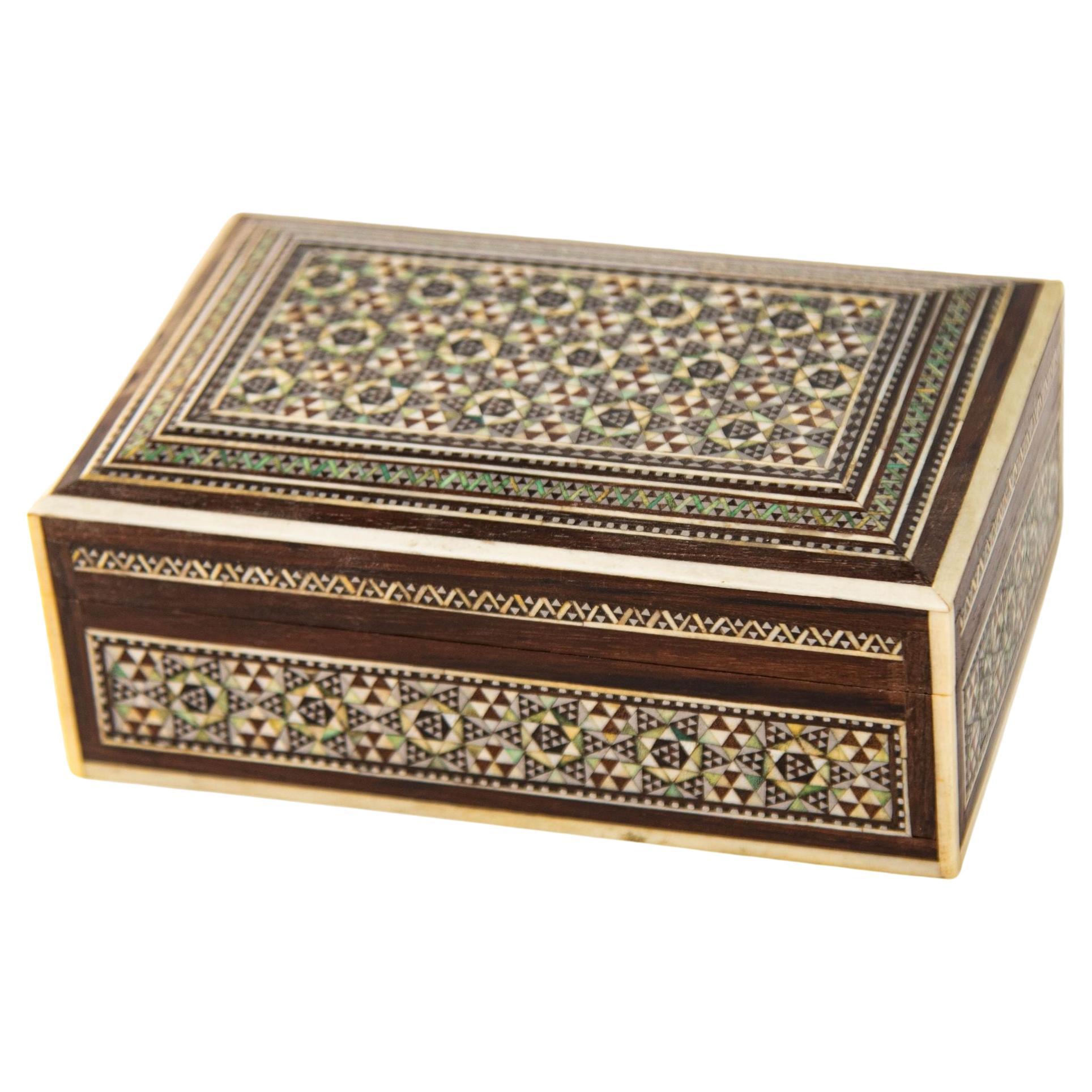 1950s Mother of Pearl Inlaid Decorative Middle Eastern Islamic Box For ...