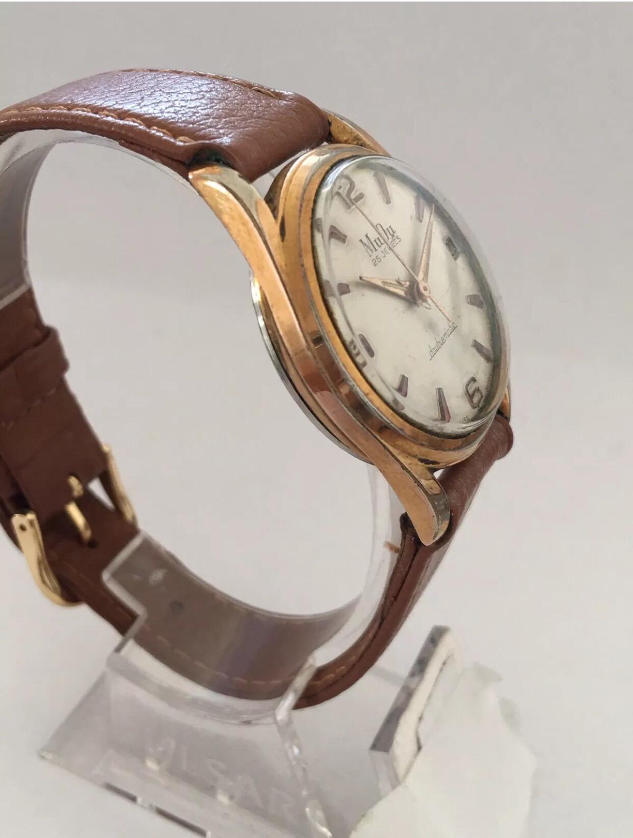 1950s MuDu 25 Jewels Doublematic Gold-Plated Vintage Wristwatch For ...