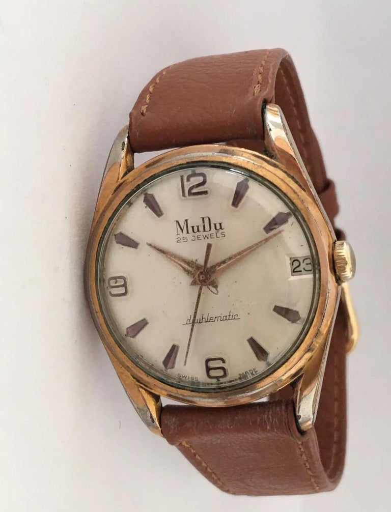 1950s MuDu 25 Jewels Doublematic Gold-Plated Vintage Wristwatch For ...