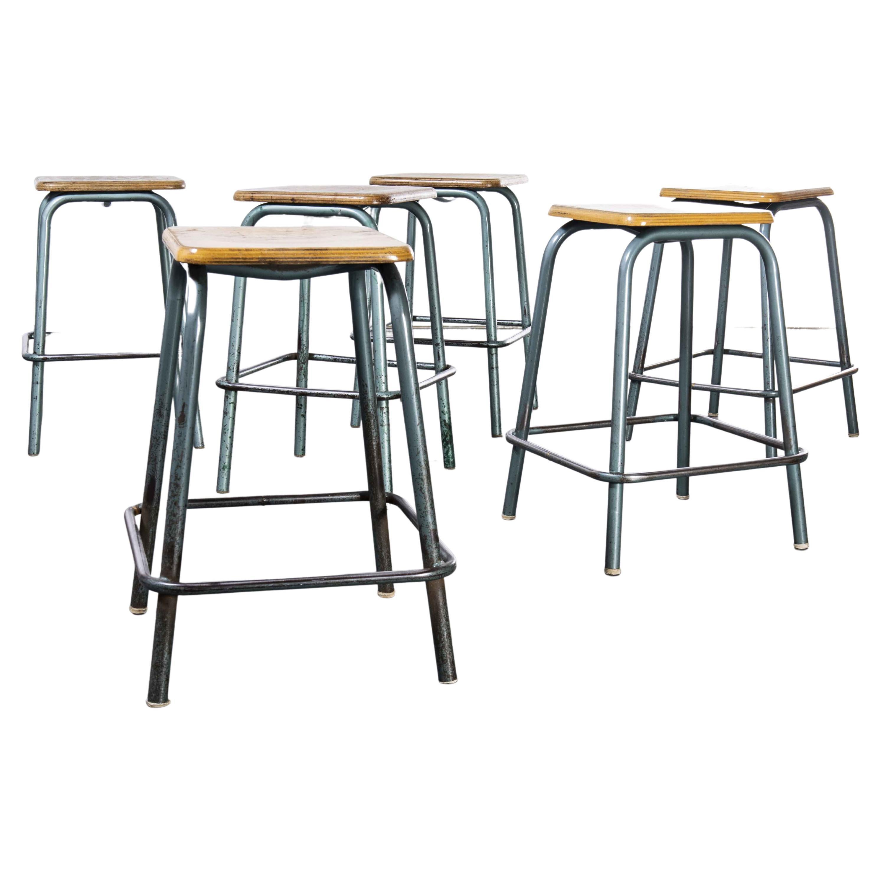 1950's English Oak School Laboratory Stools, Set of Six at 1stDibs