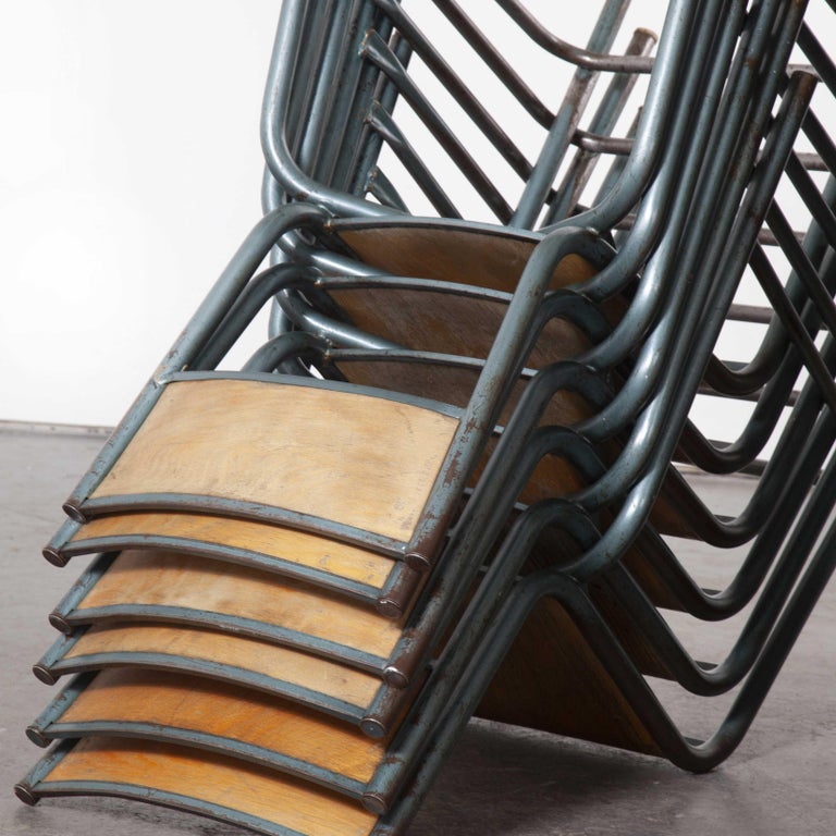 1950s Mullca High Laboratory Stacking Dining Chairs, Set of Twenty Four ...