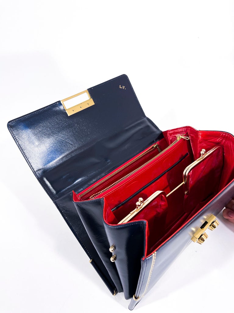 1950s Navy Blue Book Purse at 1stDibs | navy blue purse, 1950s book ...