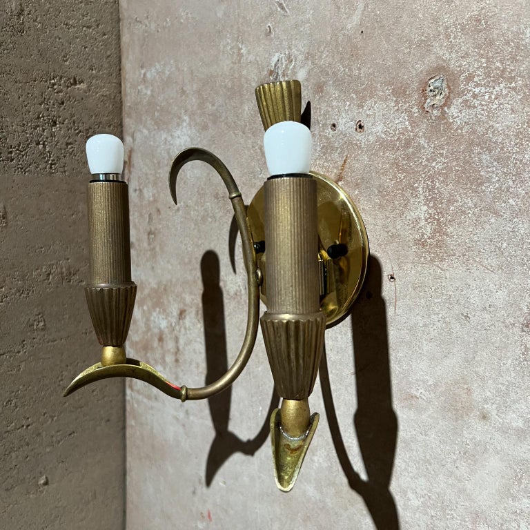 1950s Neoclassical Italian Wall Sconce Pair Sculptural Double Arm from ...