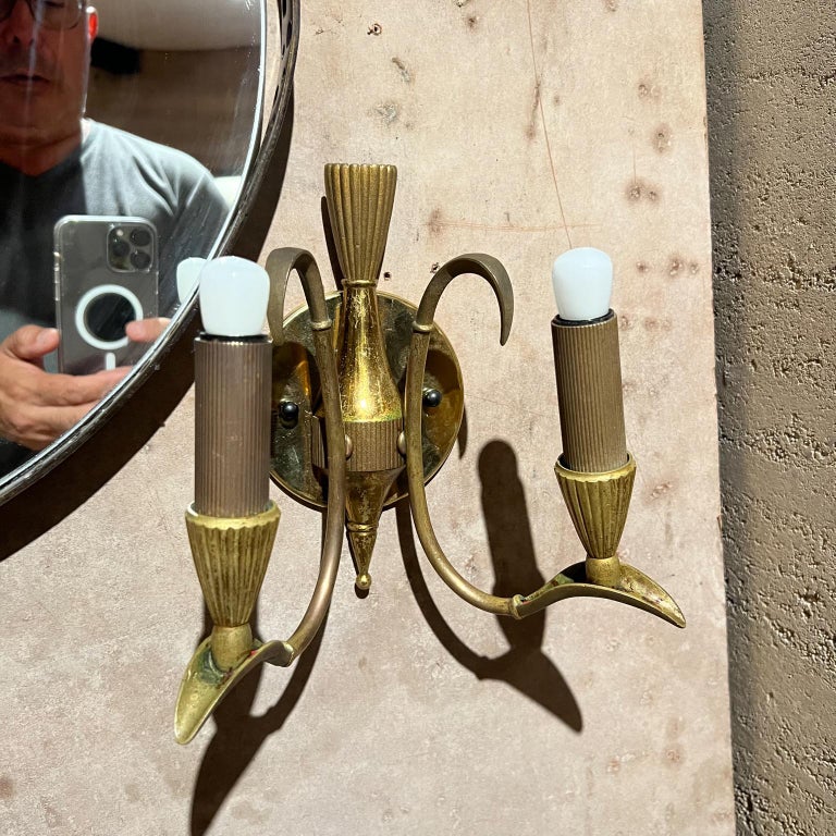 1950s Neoclassical Italian Wall Sconce Pair Sculptural Double Arm from ...