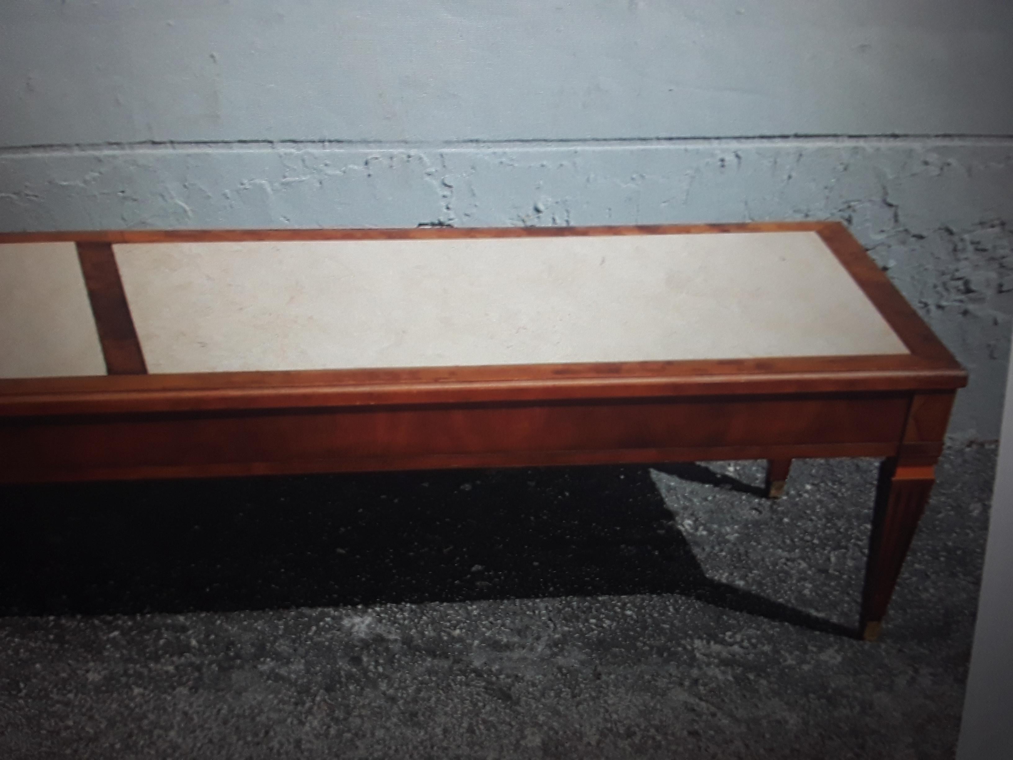 1950's Neoclassical style Long Coffee/ Cocktail Table with Stone ...