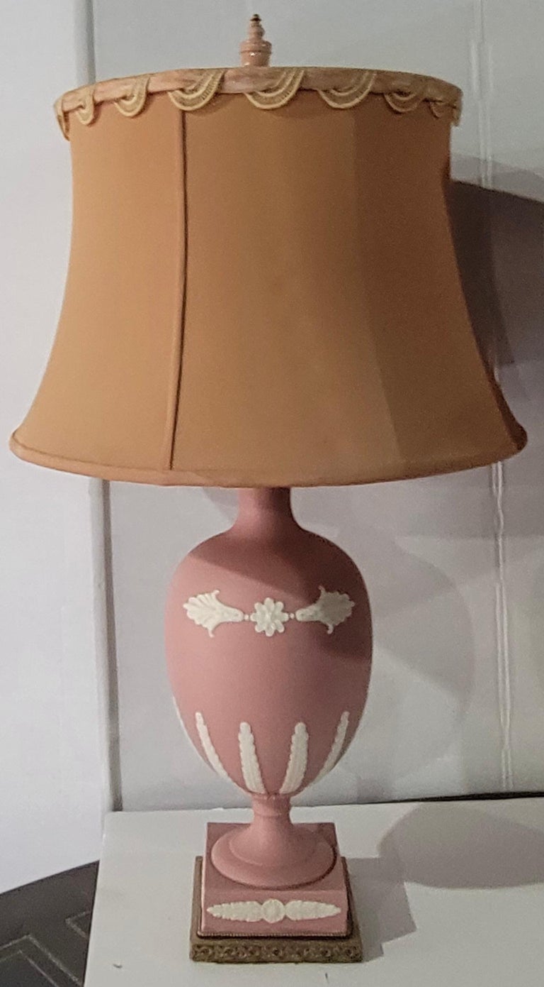 1950s Neoclassical Style Pink Basalt Pottery Lamps Att. to Wedgwood ...