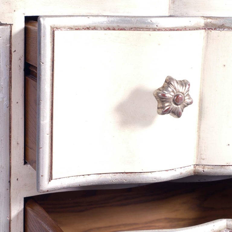 1950s Night Stand in Solid Oak, Venetian Baroque Style, Lacquered and ...