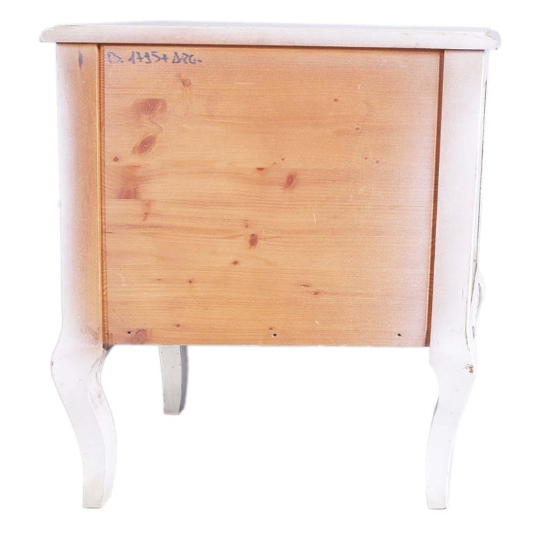 1950s Night Stand in Solid Oak, Venetian Baroque Style, Lacquered and ...