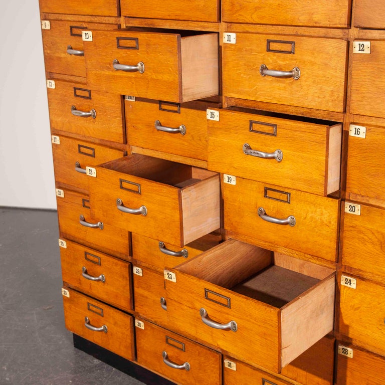 1950s Oak Apothecary Multi-Drawer Chest of Drawers, Thirty Two Drawers ...