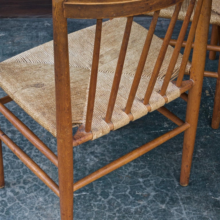 1950s Oak Rope Scandinavian Danish Dining Chair Cabin Architect Rustic ...