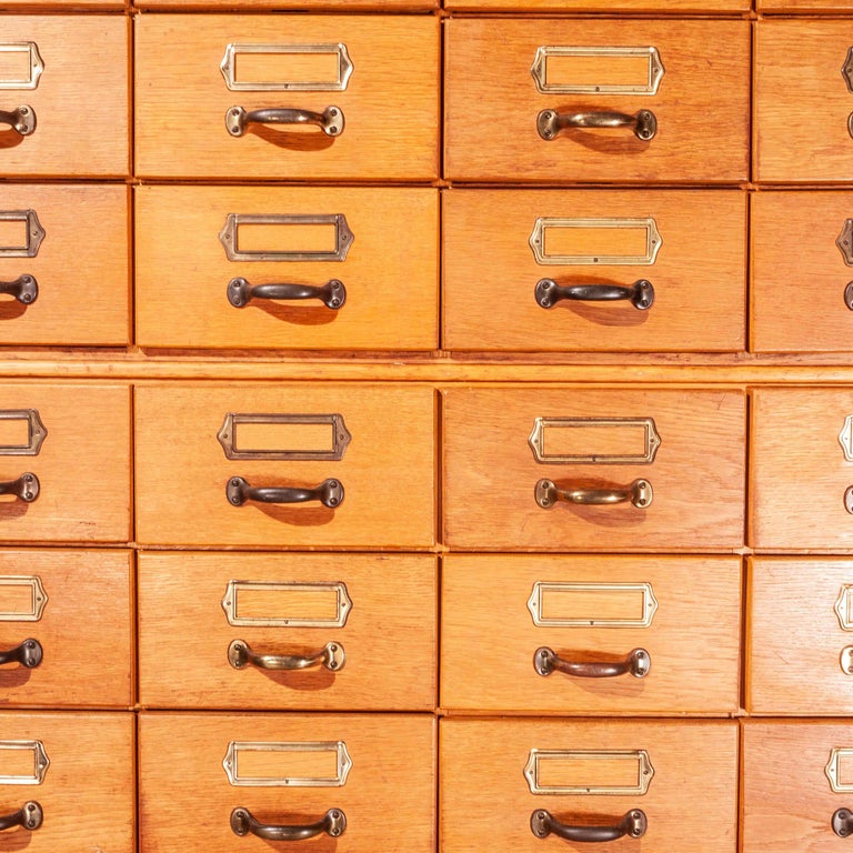 1950s Oak Tall Multi Drawer Chest of Drawers, Storage Cabinet, Filing ...