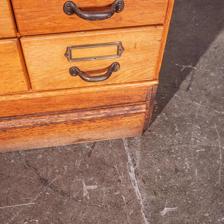 1950s Oak Tall Multi Drawer Chest of Drawers, Storage Cabinet, Filing ...