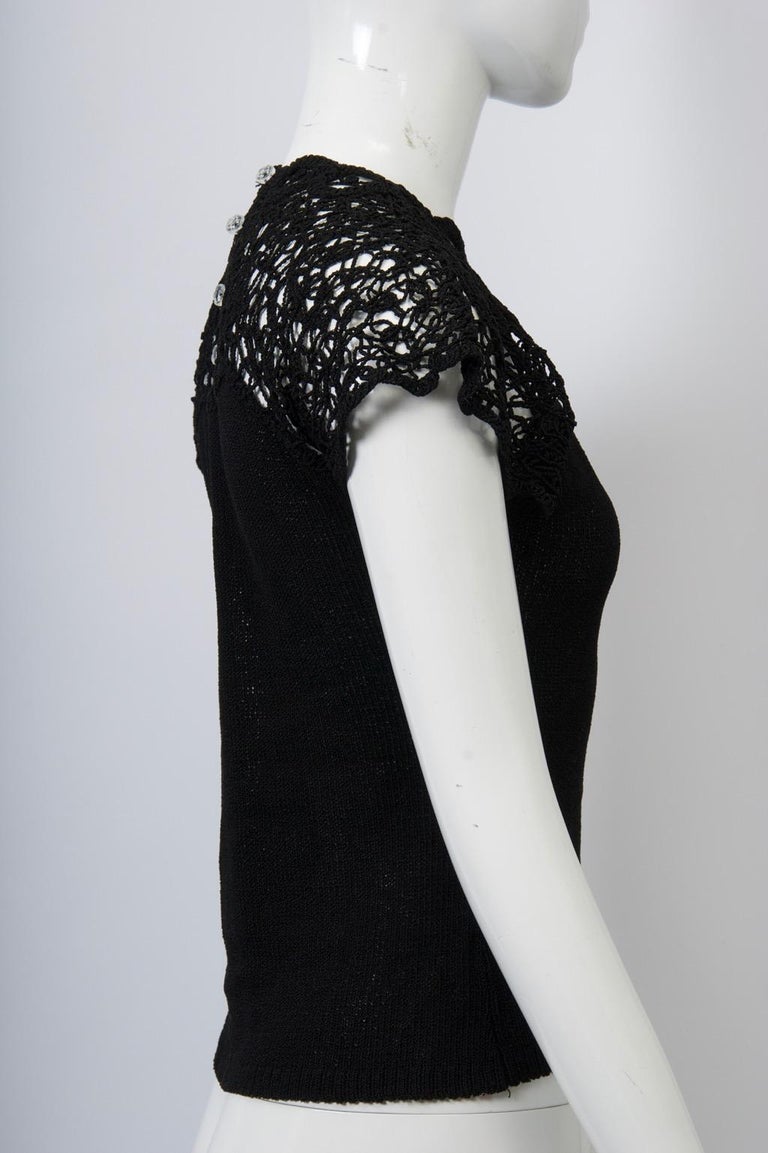1950s Openwork Knit Top For Sale at 1stDibs