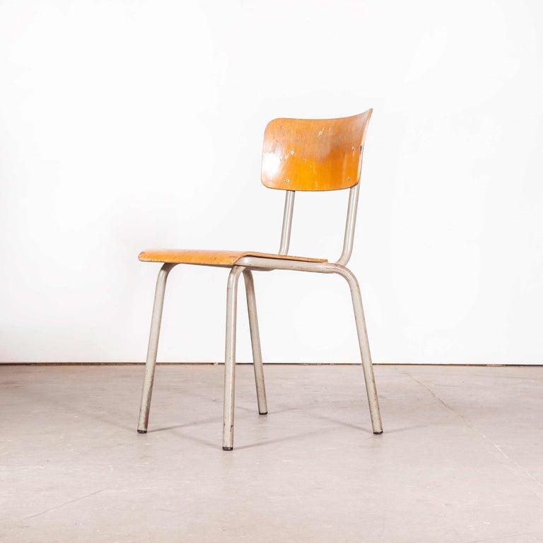 1950s Original Belgian Semal Stacking Metal Frame Dining, Set of Seven ...