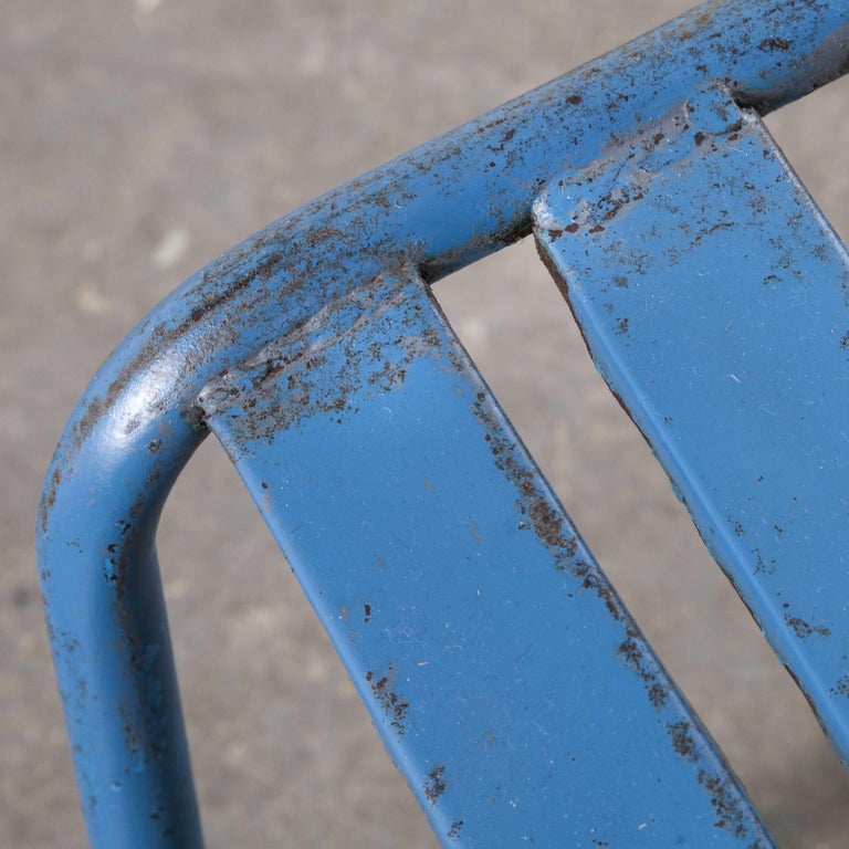 1950s Original Blue French Tolix T2 Metal Café Dining Chair, Set of ...