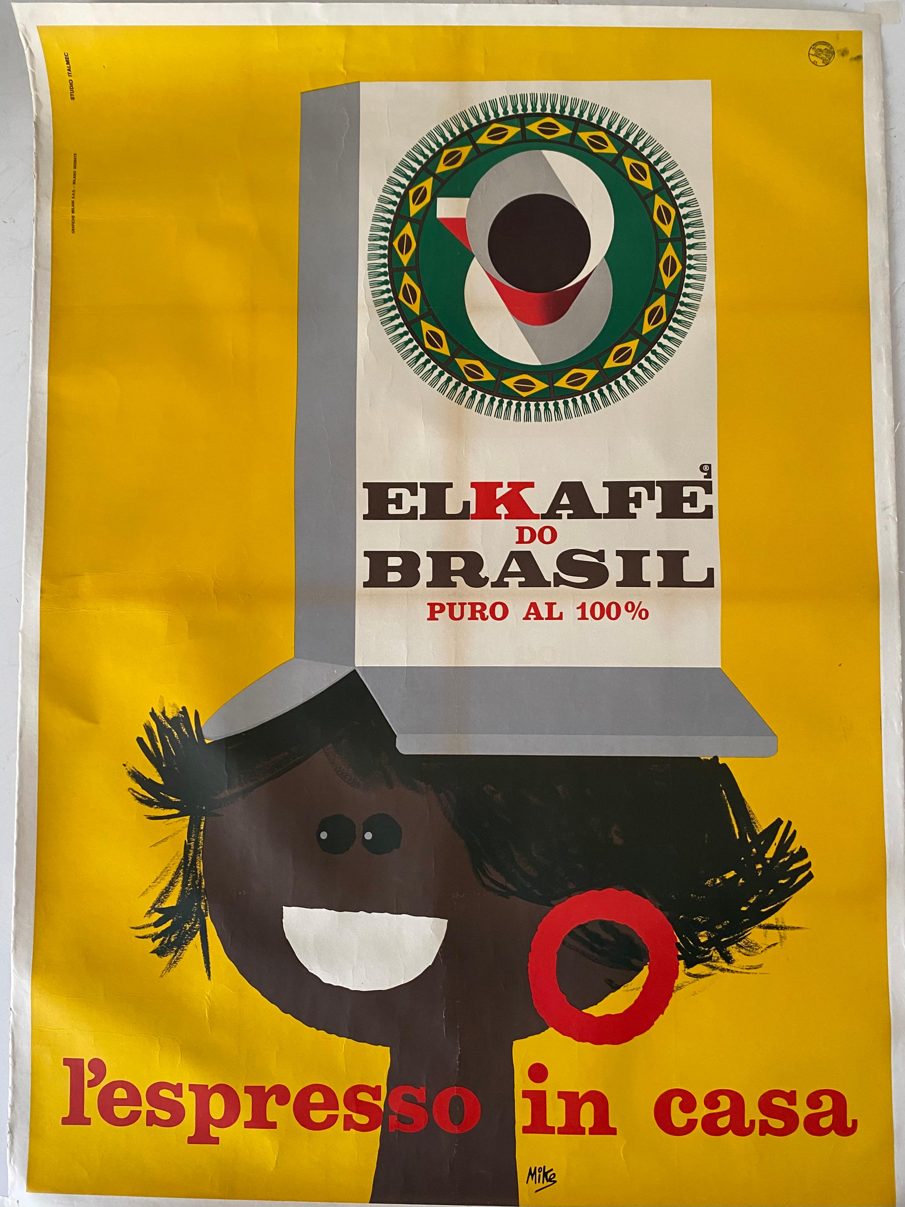Original coffee poster "Cafe Do Brasil", Italy 1960s at 1stDibs | 1950s coffee brands, 1960s ...