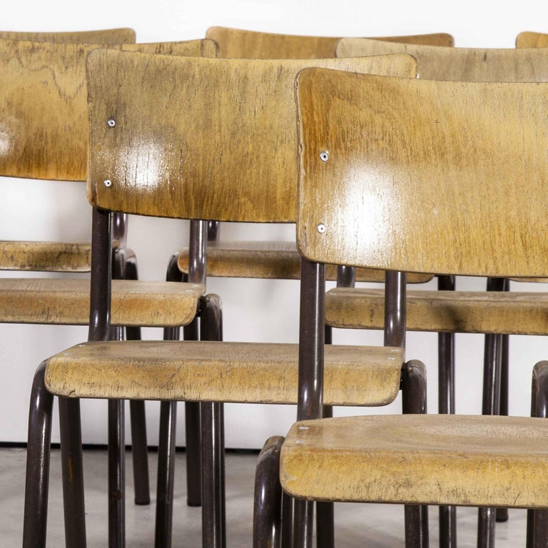 1950's Original Elbe Stacking Metal Frame Dining Chairs, Set of Ten For ...