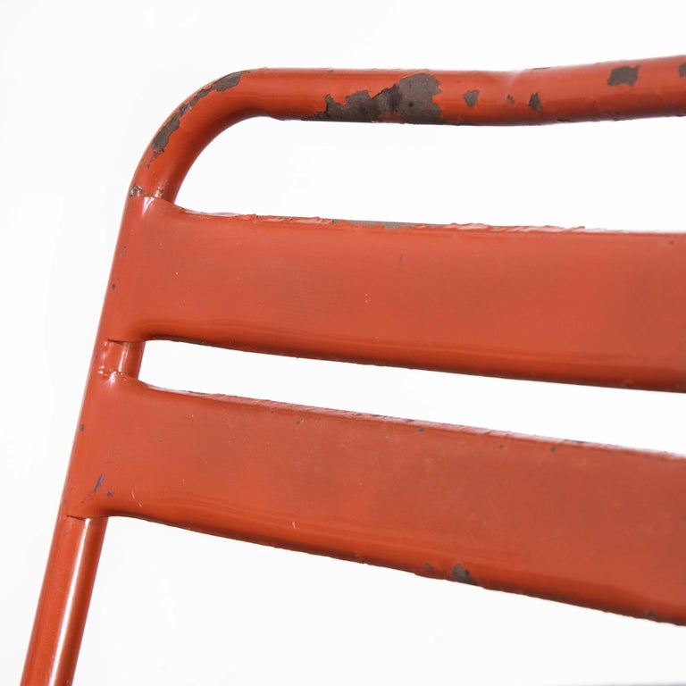 1950's Original Red French Tolix T2 Dining Chair, Set of Three For Sale ...