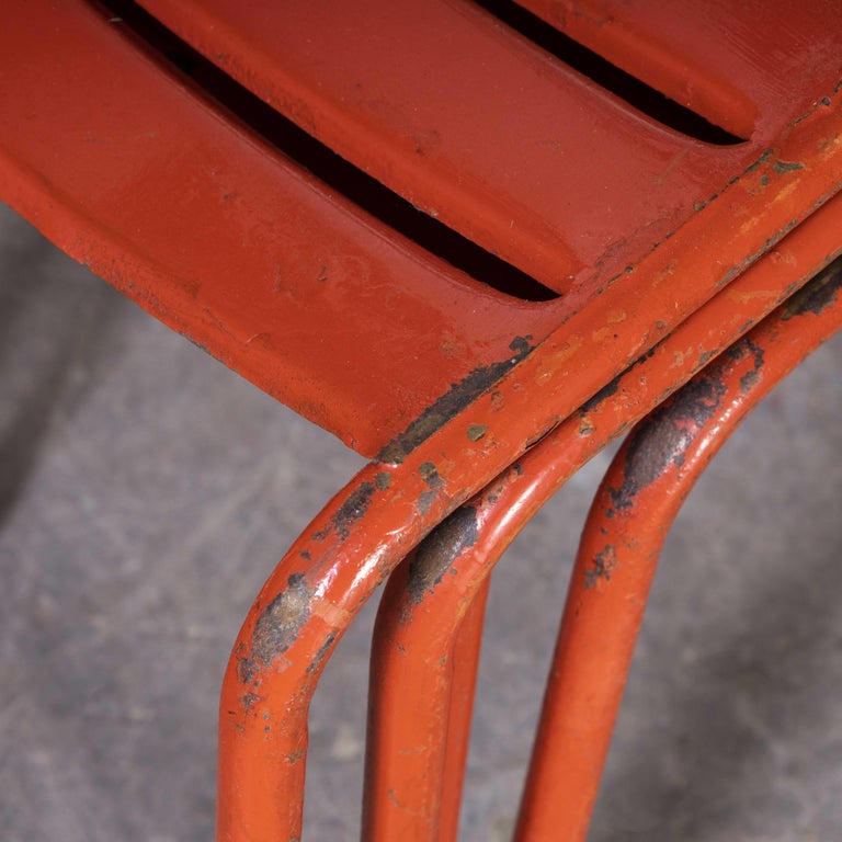 1950's Original Red French Tolix T2 Dining Chair, Set of Twelve at 1stDibs