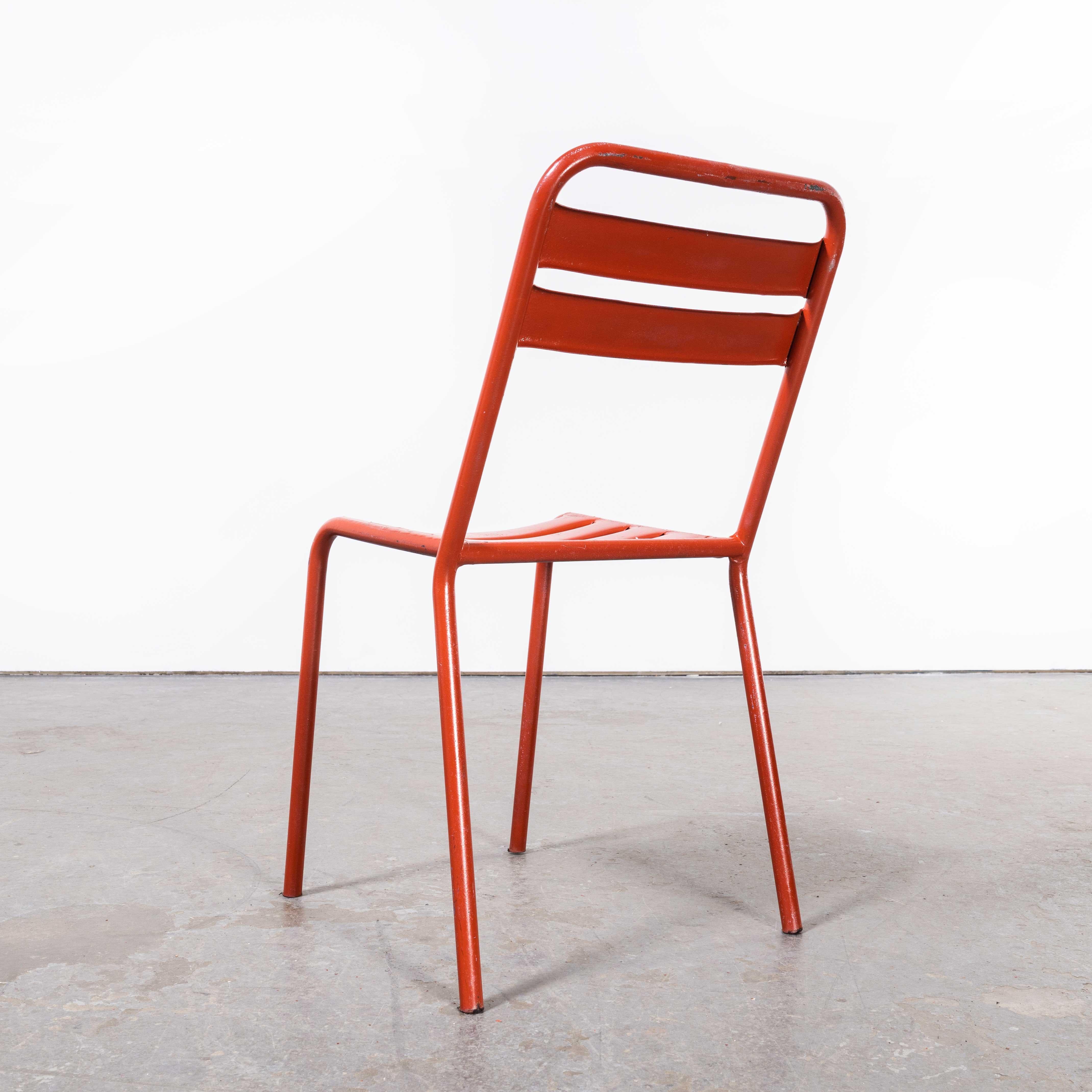 1950's Original Red French Tolix T2 Metal Outdoor Dining Chairs, Set of ...