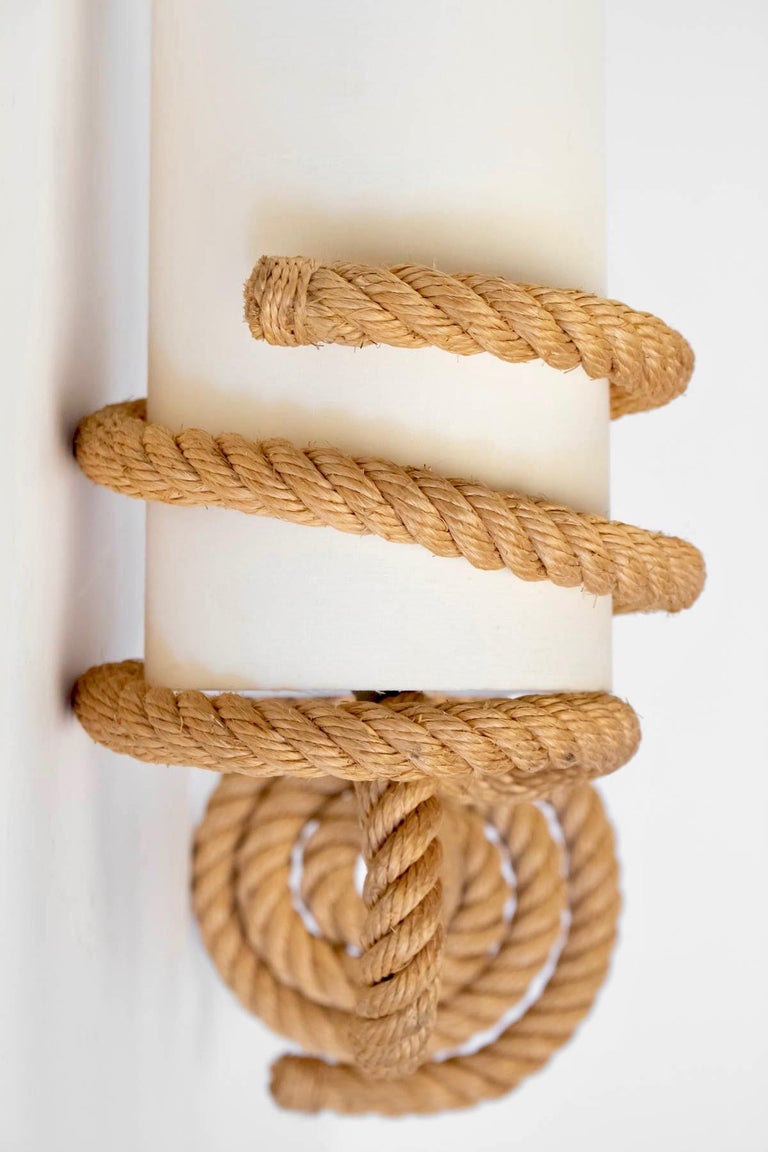 1950s Pair of Audoux Minet Rope Sconces at 1stDibs