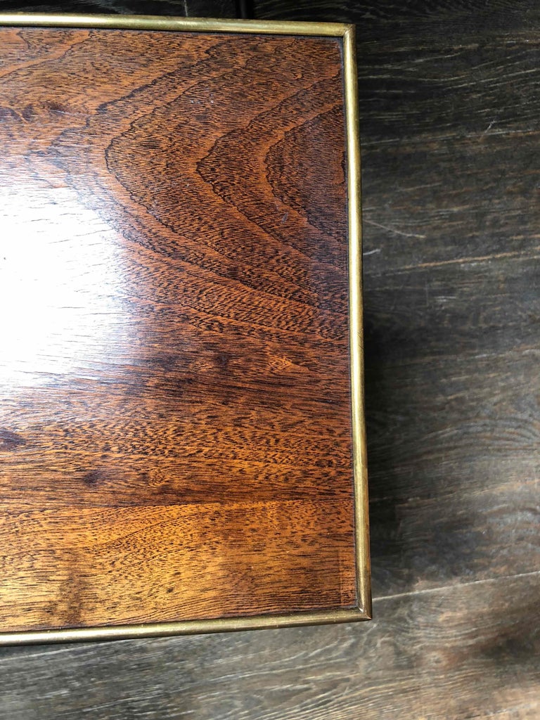 1950s Pair of Christian Dior Folding Tables in Mahogany with Brass ...