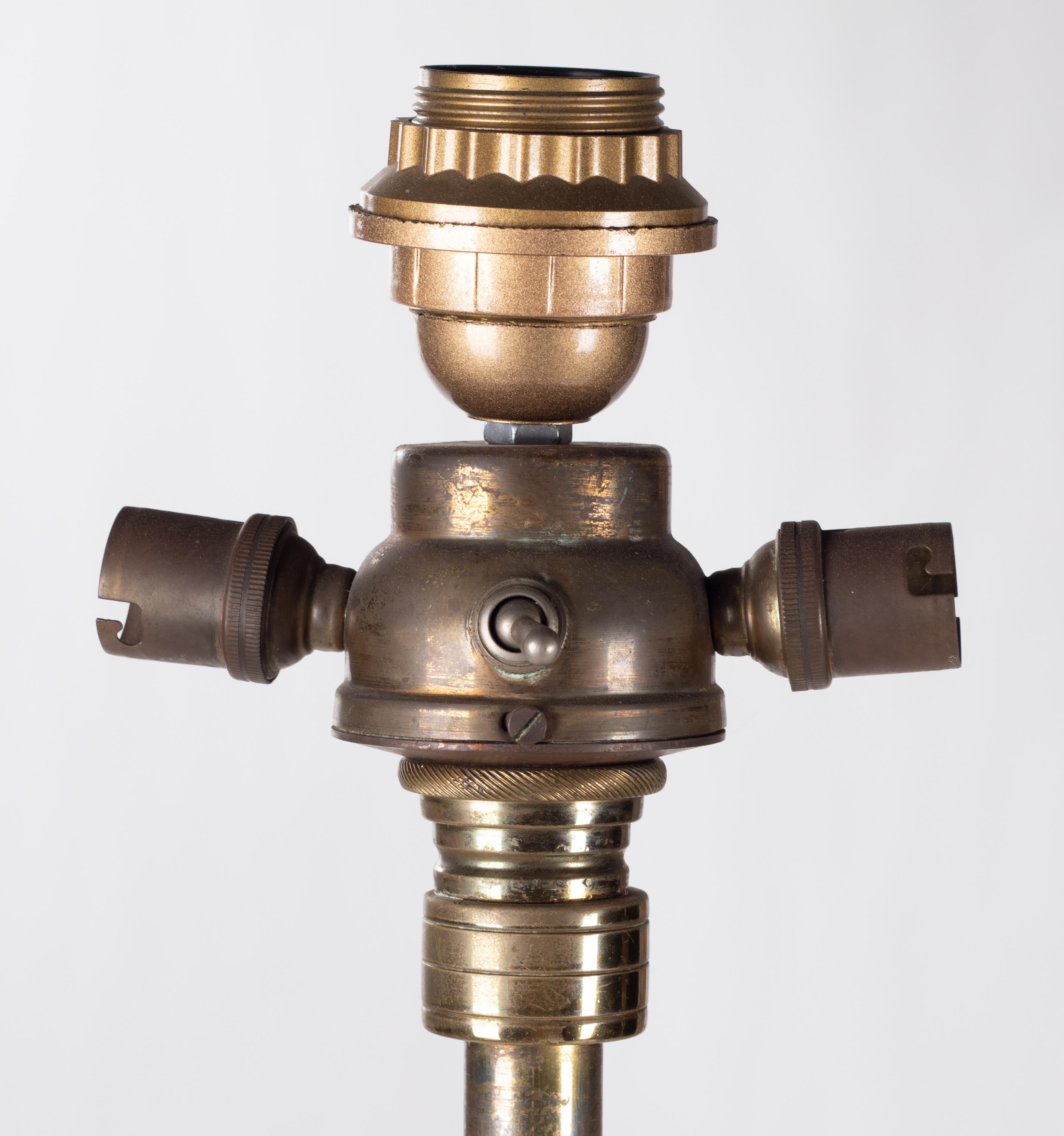 1950s Pair of French Brass Standing Lamps with Claw Feet and Corinthian ...