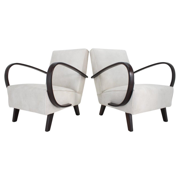 1950s Pair of Jindrich Halabala Restored Armchairs For Sale at 1stDibs