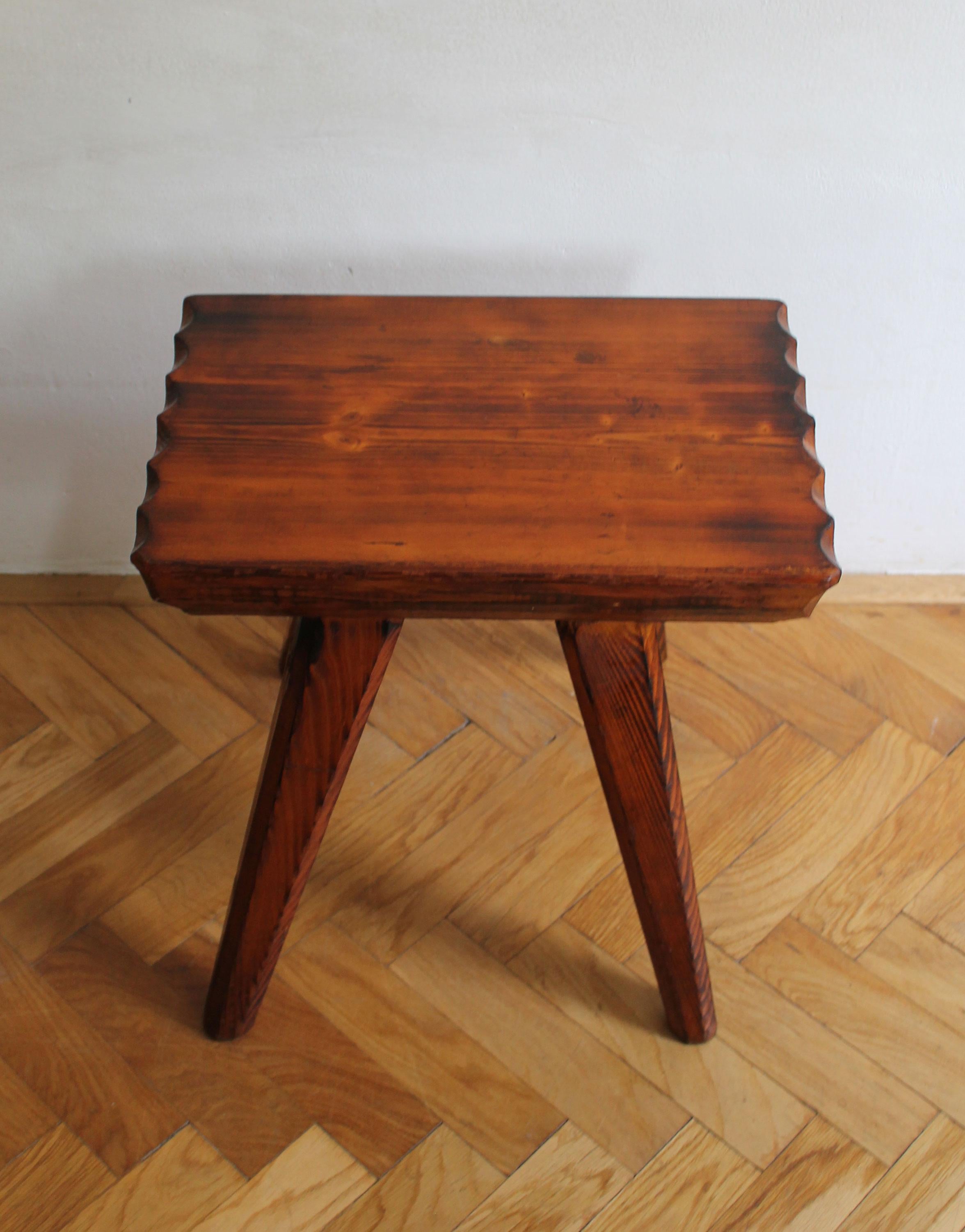 1950's Pair of solid oak stools For Sale at 1stDibs