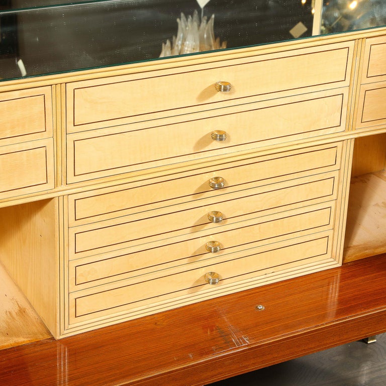 1950s Paolo Buffa Herringbone Book-Matched Walnut Bar Cabinet w ...