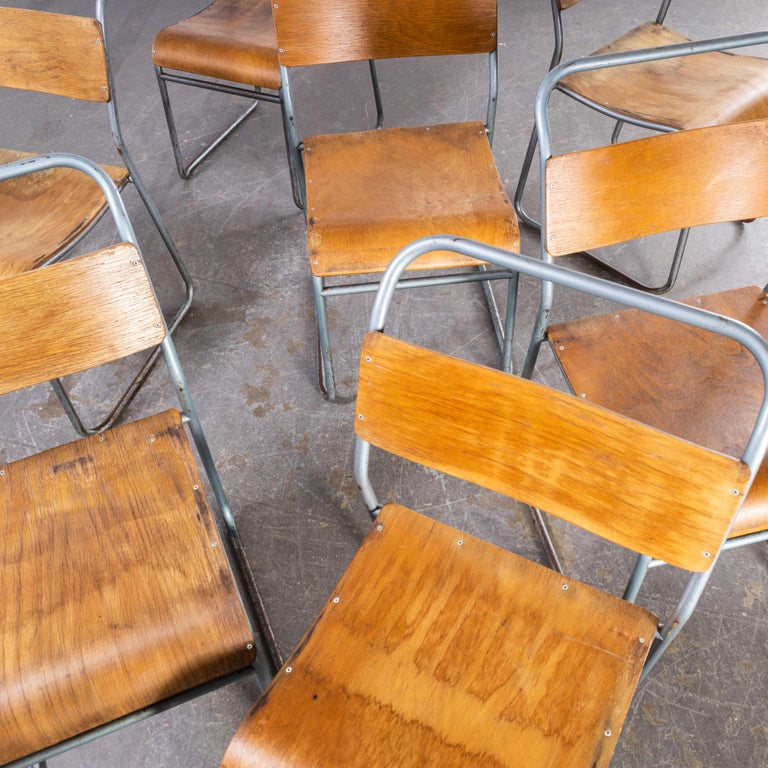 1950's Pel Tubular Metal Grey Dining Chairs, Set of Seven For Sale at ...