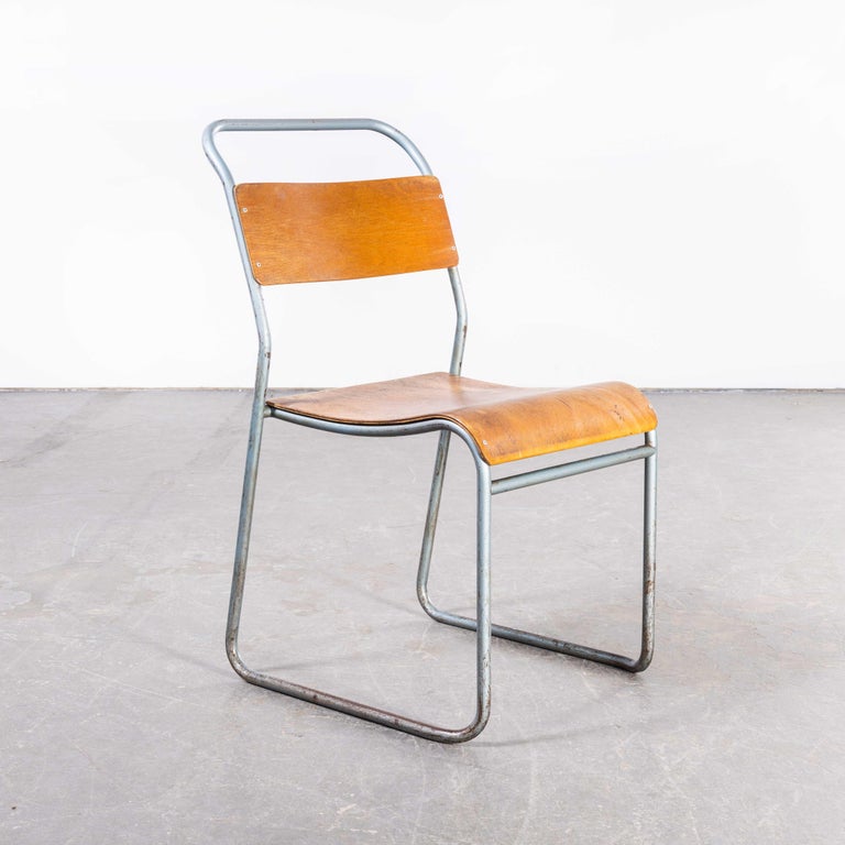 1950's Pel Tubular Metal Grey Dining Chairs, Set of Seven For Sale at ...