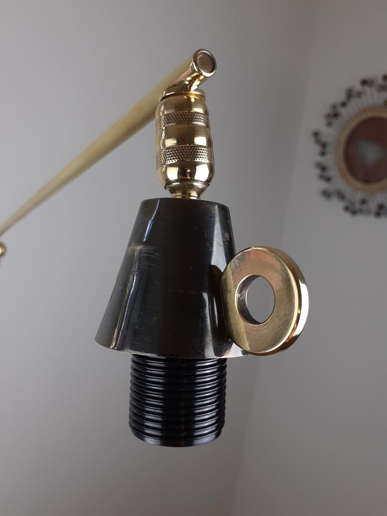 1950s Pendulum Floor Lamp by Maison Lunel at 1stDibs