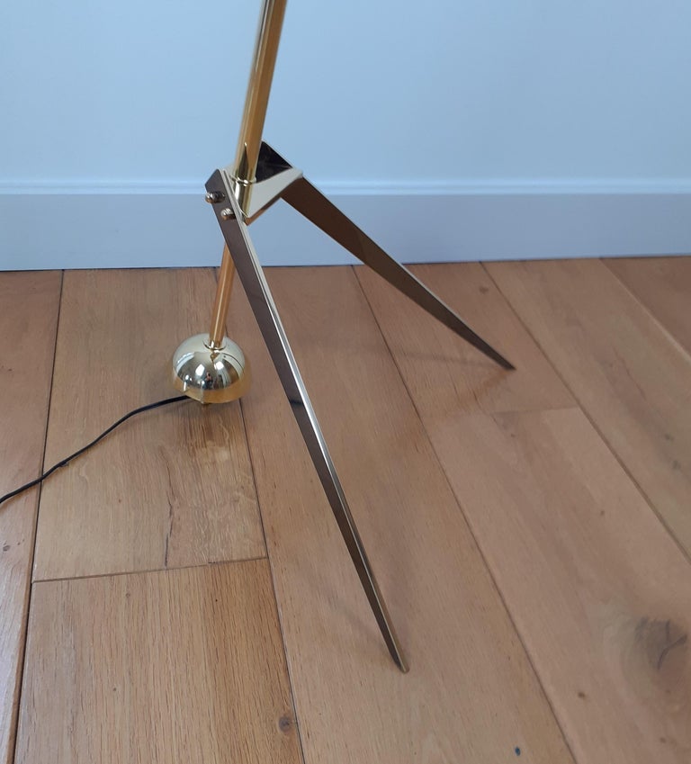 1950s Pendulum Floor Lamp by Maison Lunel at 1stDibs