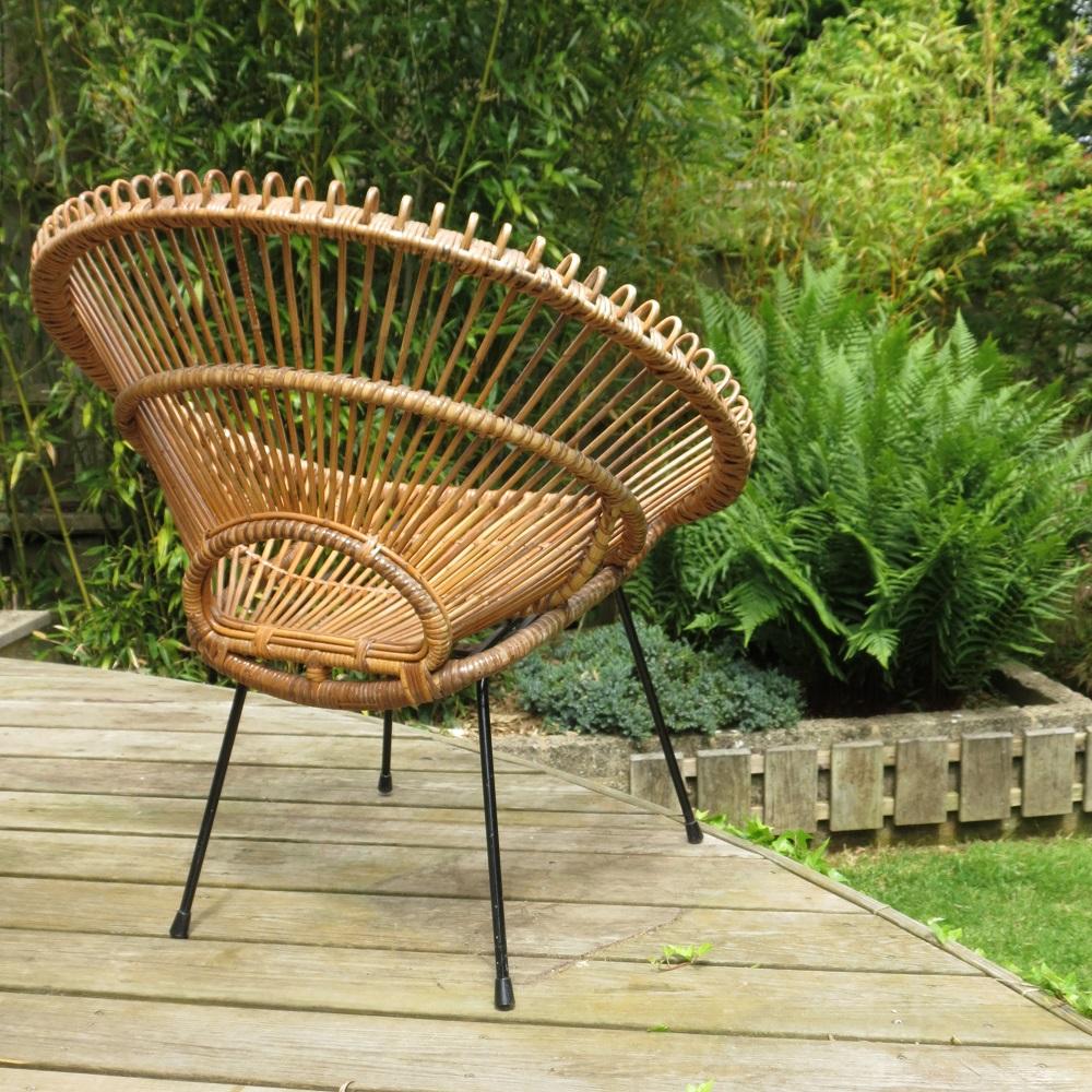 1950s Rattan Metal Chair Janine Abraham and Dirk Jan Rol, Franco Albini ...