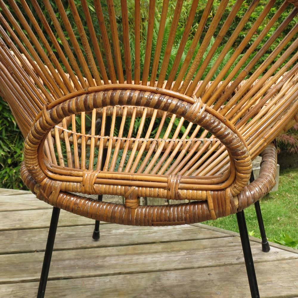 1950s Rattan Metal Chair Janine Abraham and Dirk Jan Rol, Franco Albini ...