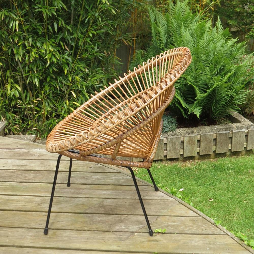 1950s Rattan Metal Chair Janine Abraham and Dirk Jan Rol, Franco Albini ...