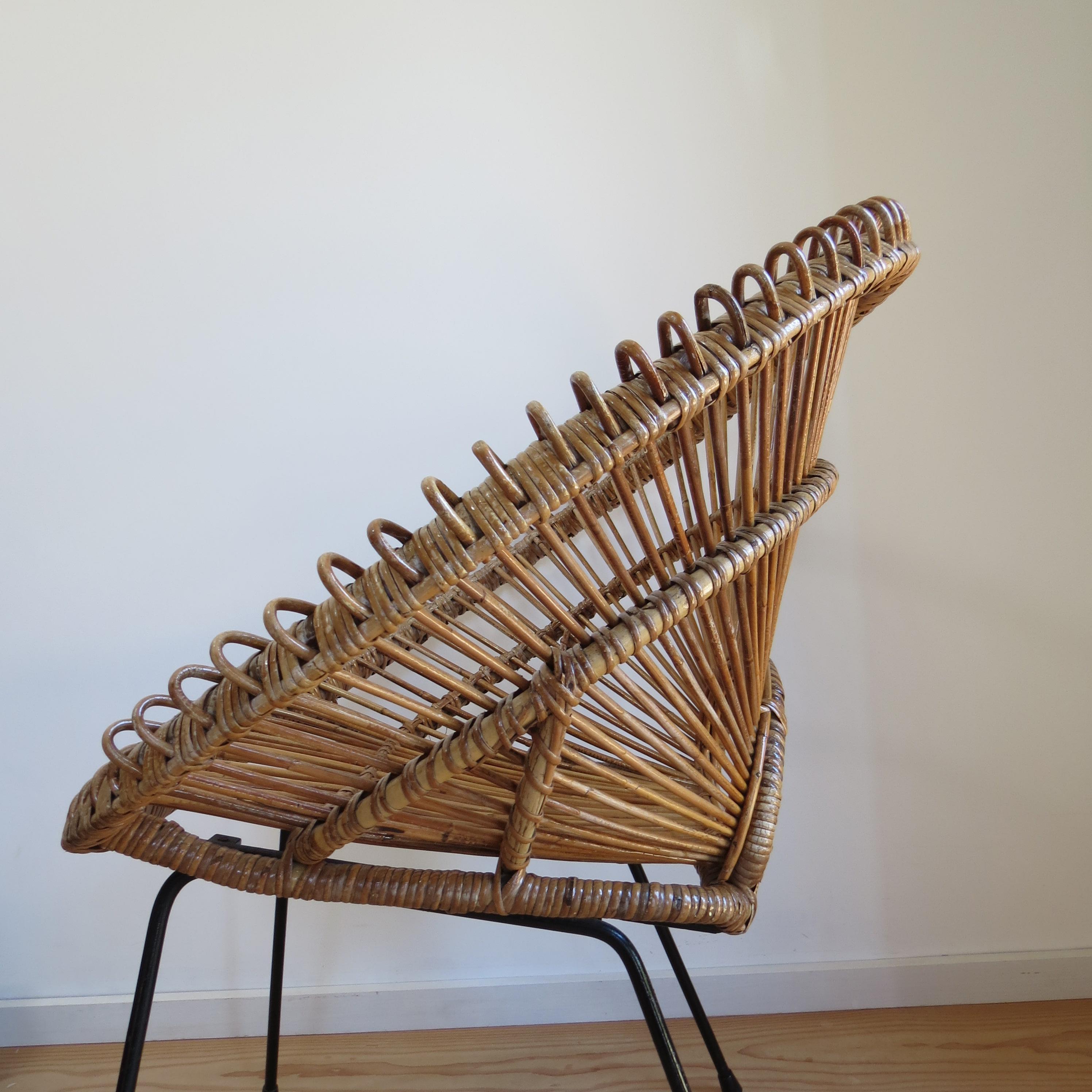 1950s Rattan Metal Chair Janine Abraham and Dirk Jan Rol, A 2 avail For ...