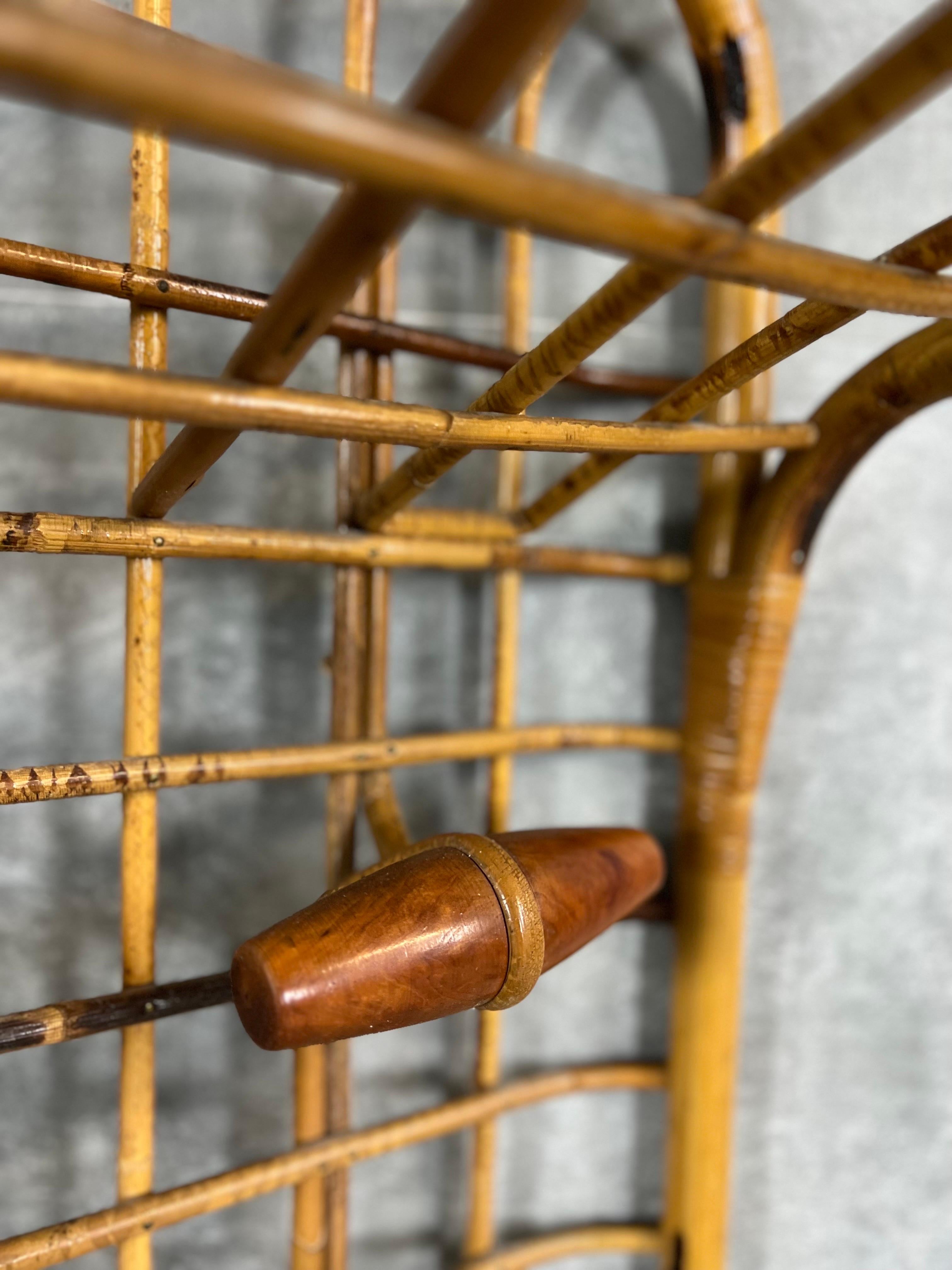 1950s, Rattan Wall Coat Rack at 1stDibs
