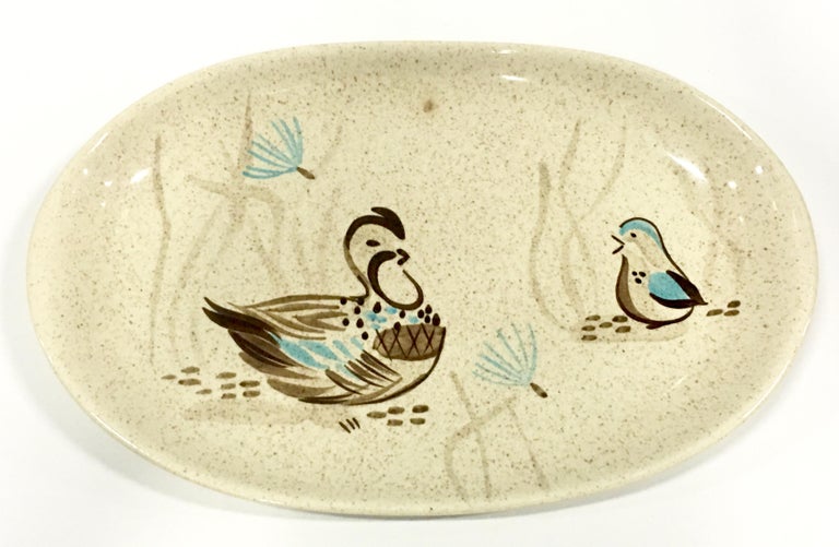 1950s Red Wing Pottery "Bob White" Set of Three Servings Pieces For ...