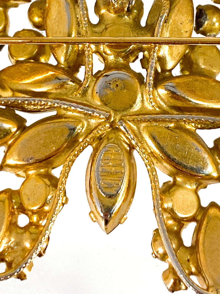 1950s Regency Large Yellow Rhinestone Butterfly Brooch at 1stDibs